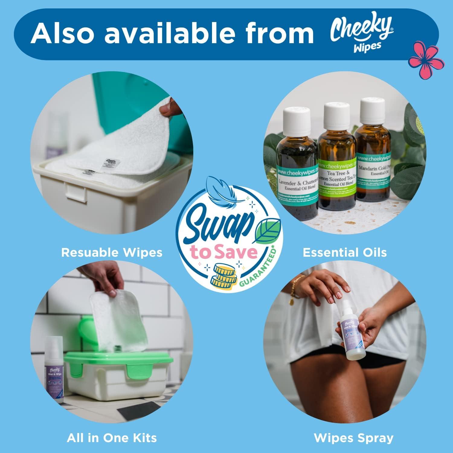 Cheeky Wipes Reusable Mini Wash Kit - White Cotton Terry Wipes for ...