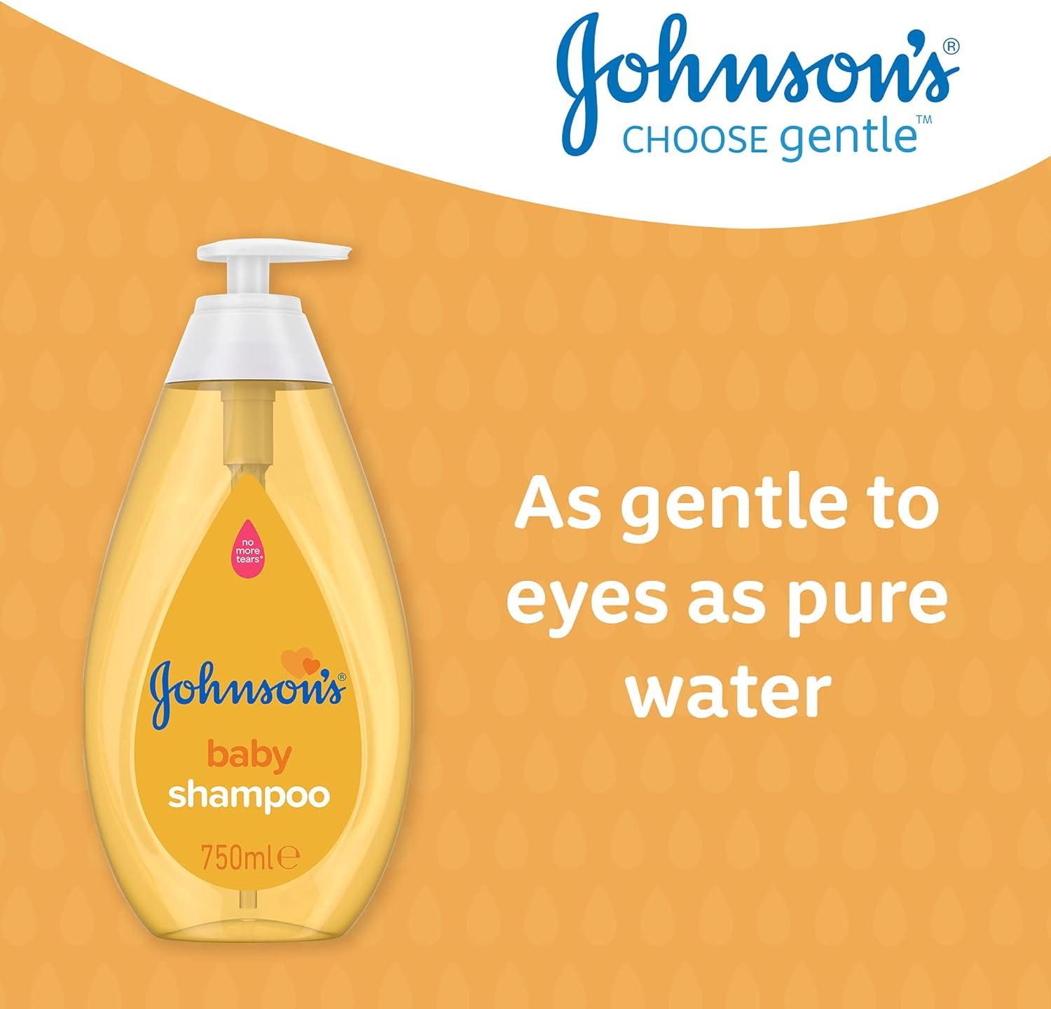 Johnson's Baby Shampoo Yellow 750 ml - Gentle Hair Care for Babies ...