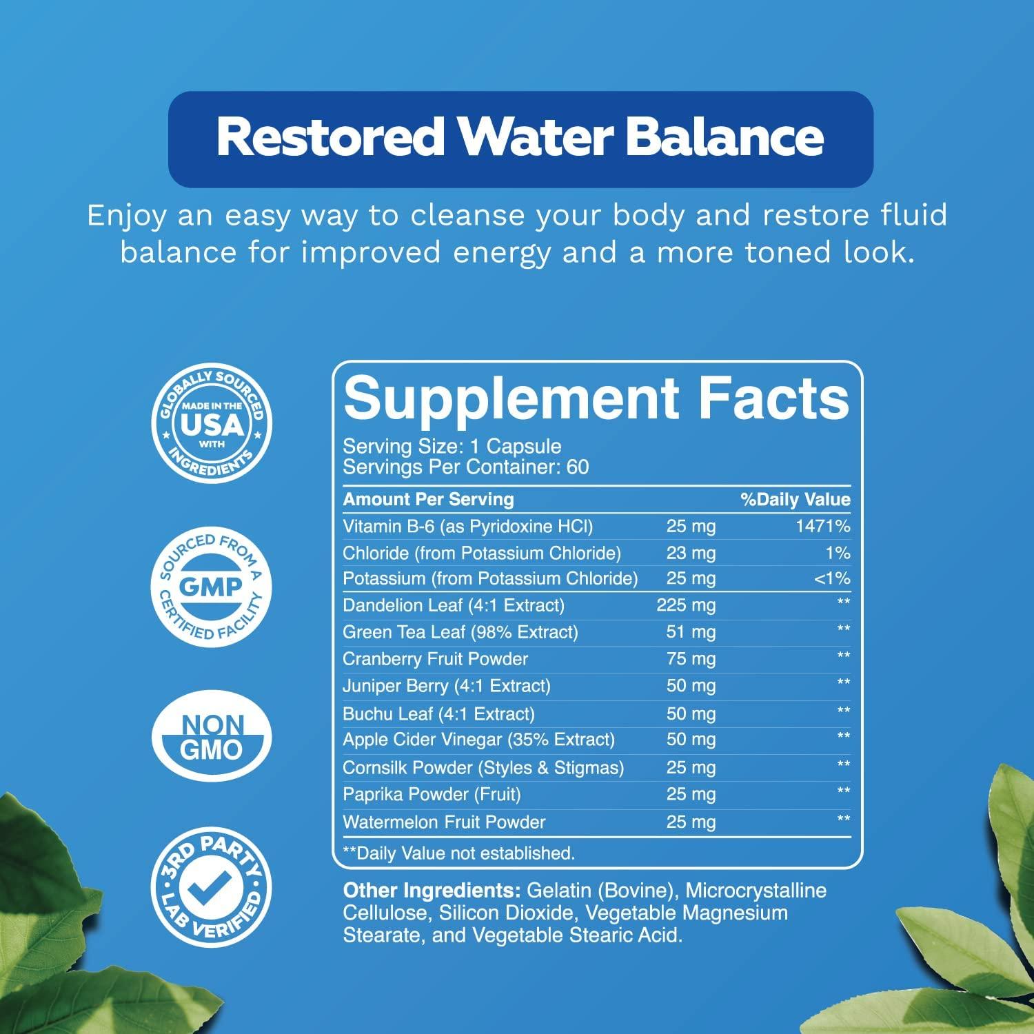 Water Away Pills Diuretic Supplements - Natural Diuretic Water Pills to ...