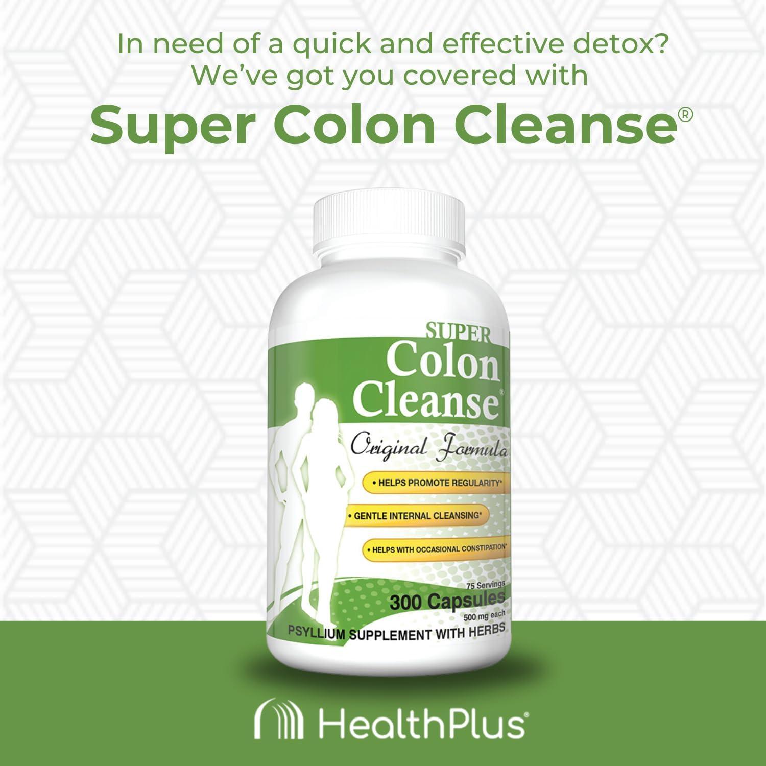 Health Plus Super Colon Cleanse - 300 Capsules for Digestive Support ...