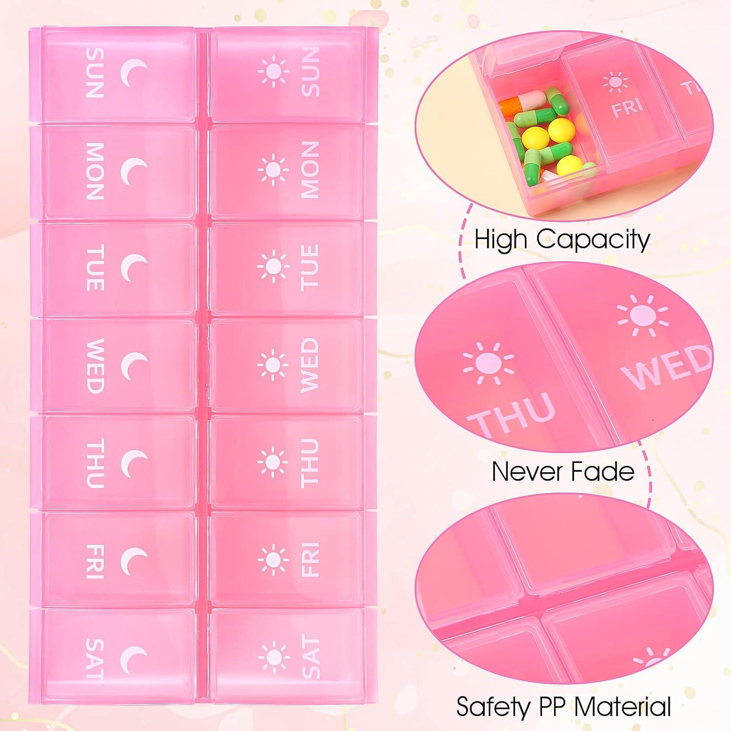 Buy WLLHYF AM/PM Large Pill Organizer - 7-Day Weekly Pill Storage Case ...