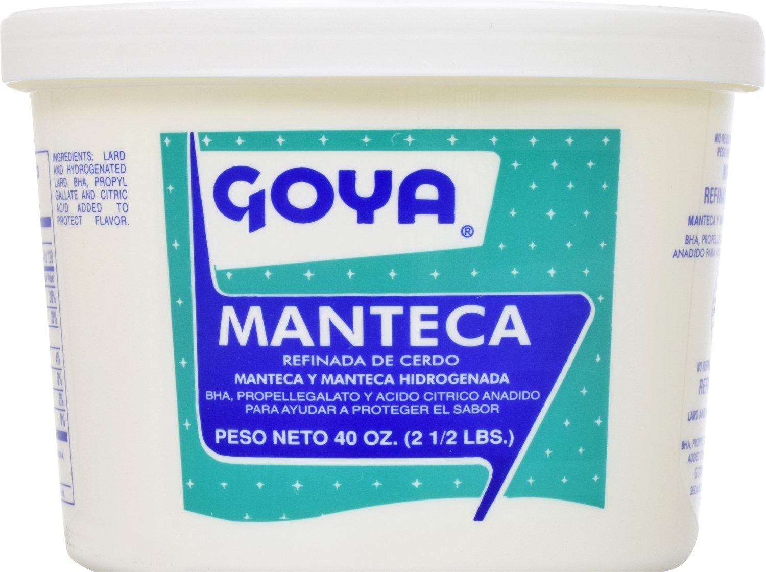 Goya Manteca Refined Lard 2.5 lb - Premium Cooking Fat for Authentic ...