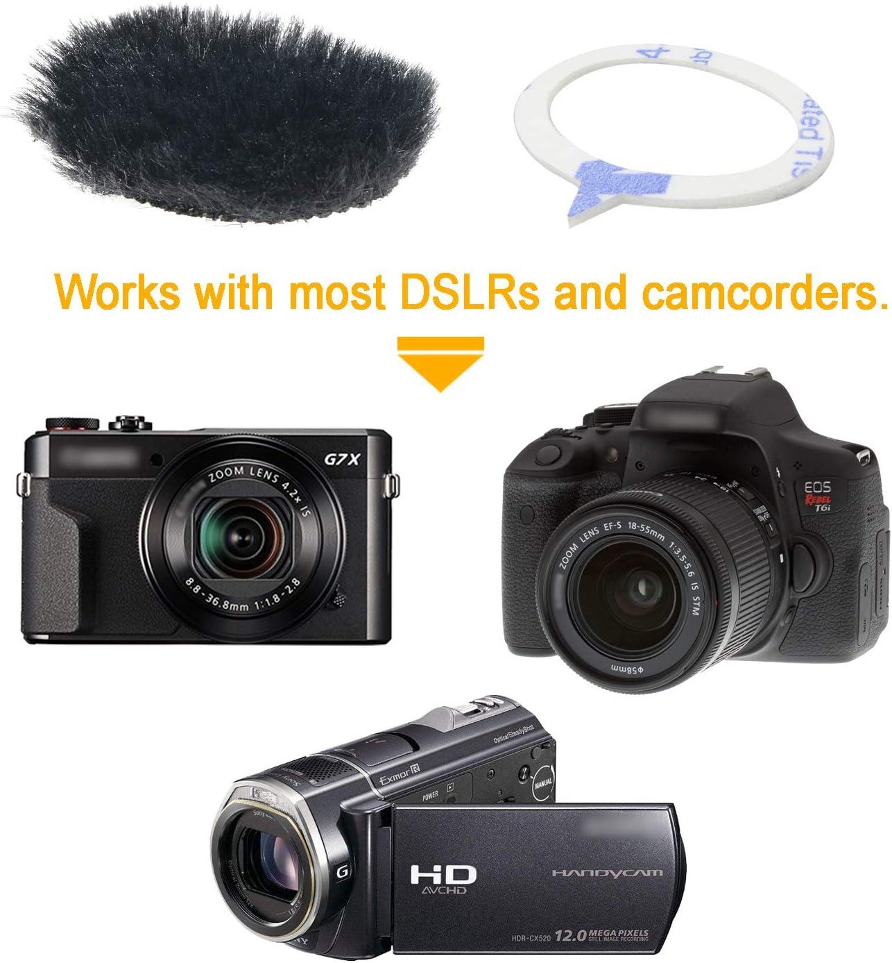 8-Pack Camera Mic Windscreen Dead Cat Furry Wind Muff Cover for Canon ...