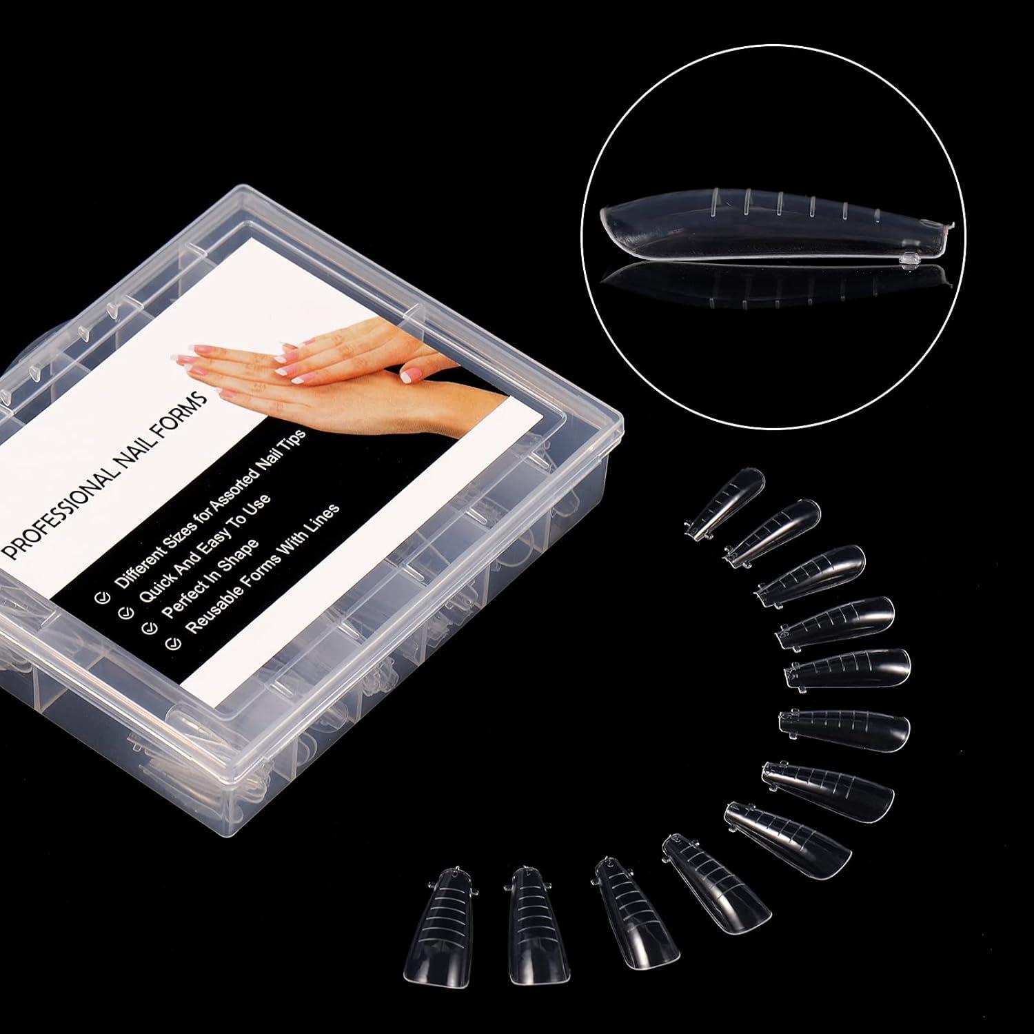 BNG 120-Piece Dual Shapes Nail Tips Set | Ballerina & Flat Square ...