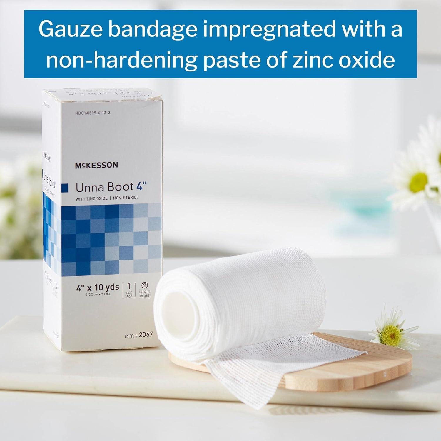 Mckesson Unna Boot with Zinc Oxide Non-Sterile 4x10yd Roll - 12 Packs ...