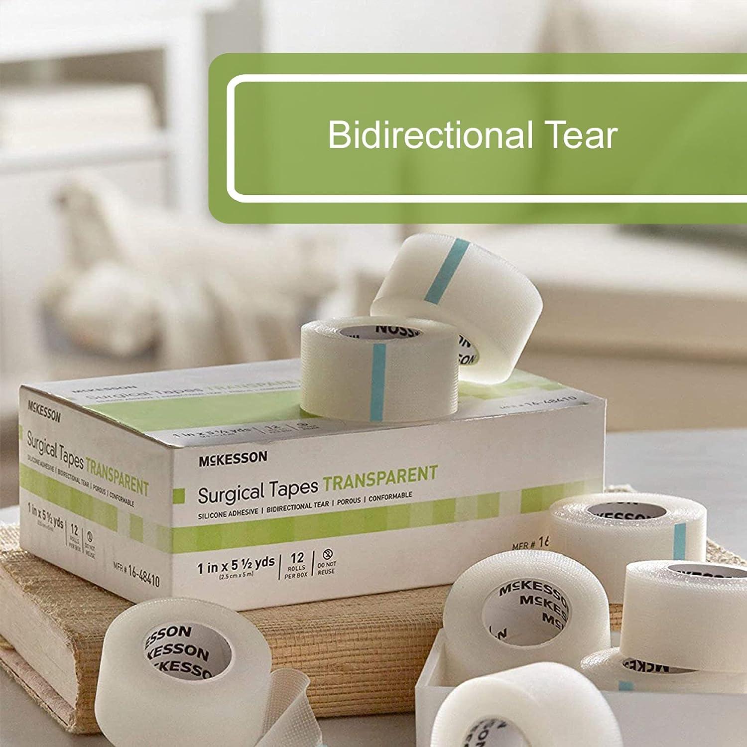 McKesson Surgical Tape 1 x 5.5 yd, Non-Sterile, Transparent Plastic ...