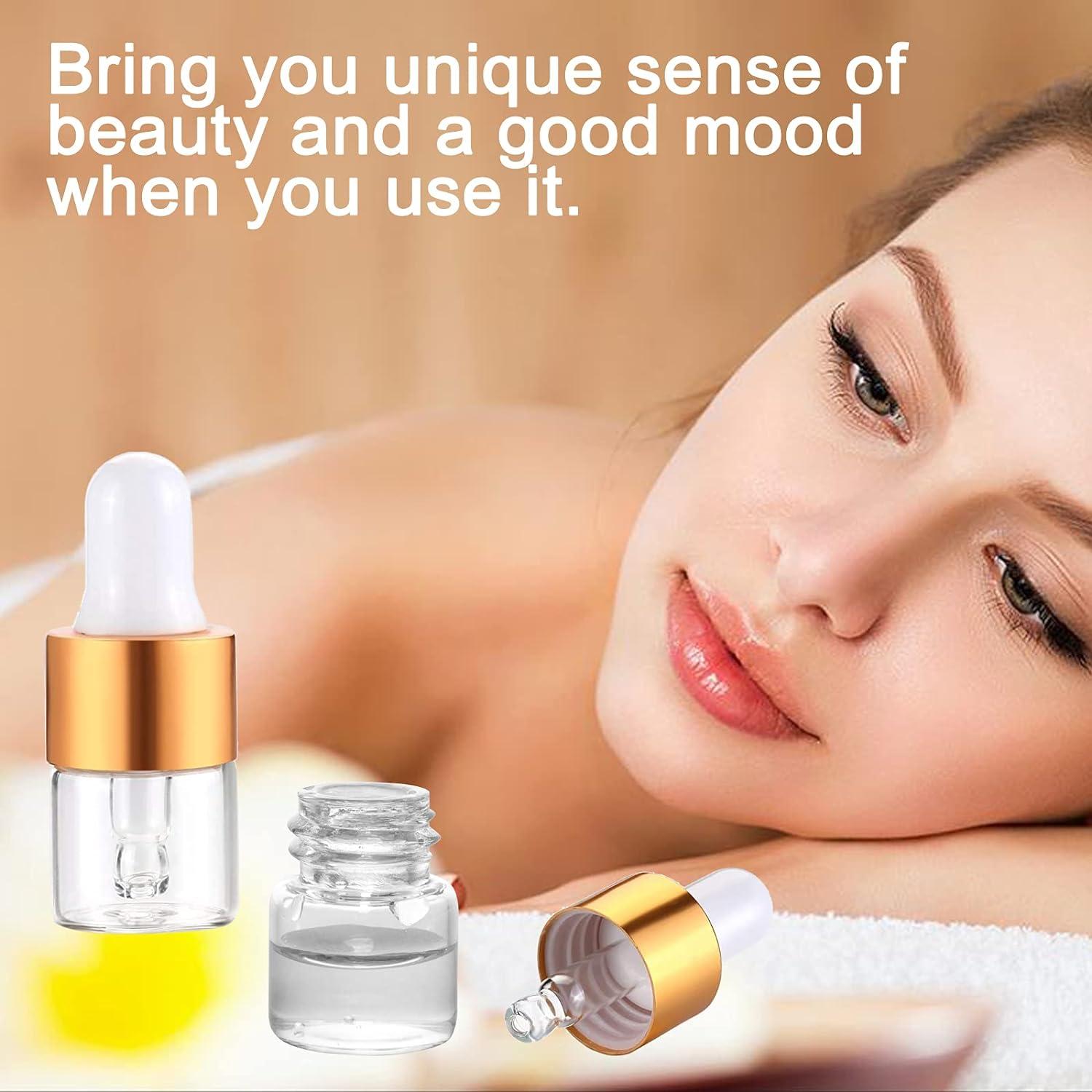 Yalbdopo 24Pcs 1Ml Frosted Glass Sample Dropper Bottles Empty Mini ...