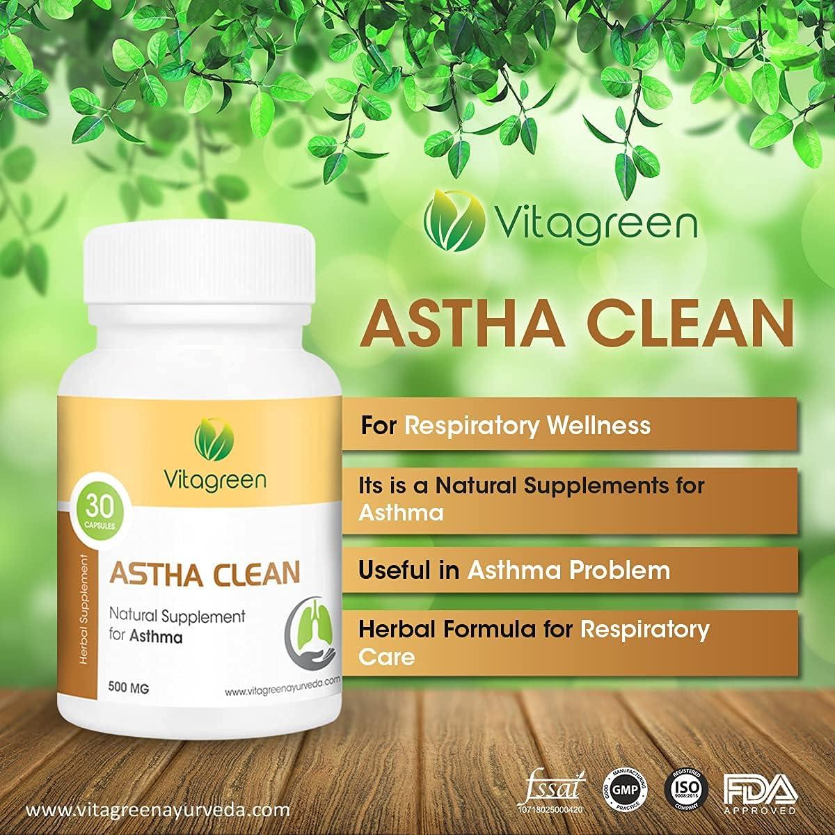 Astha Clean Capsules | 500mg Ayurvedic Respiratory Wellness Supplement ...