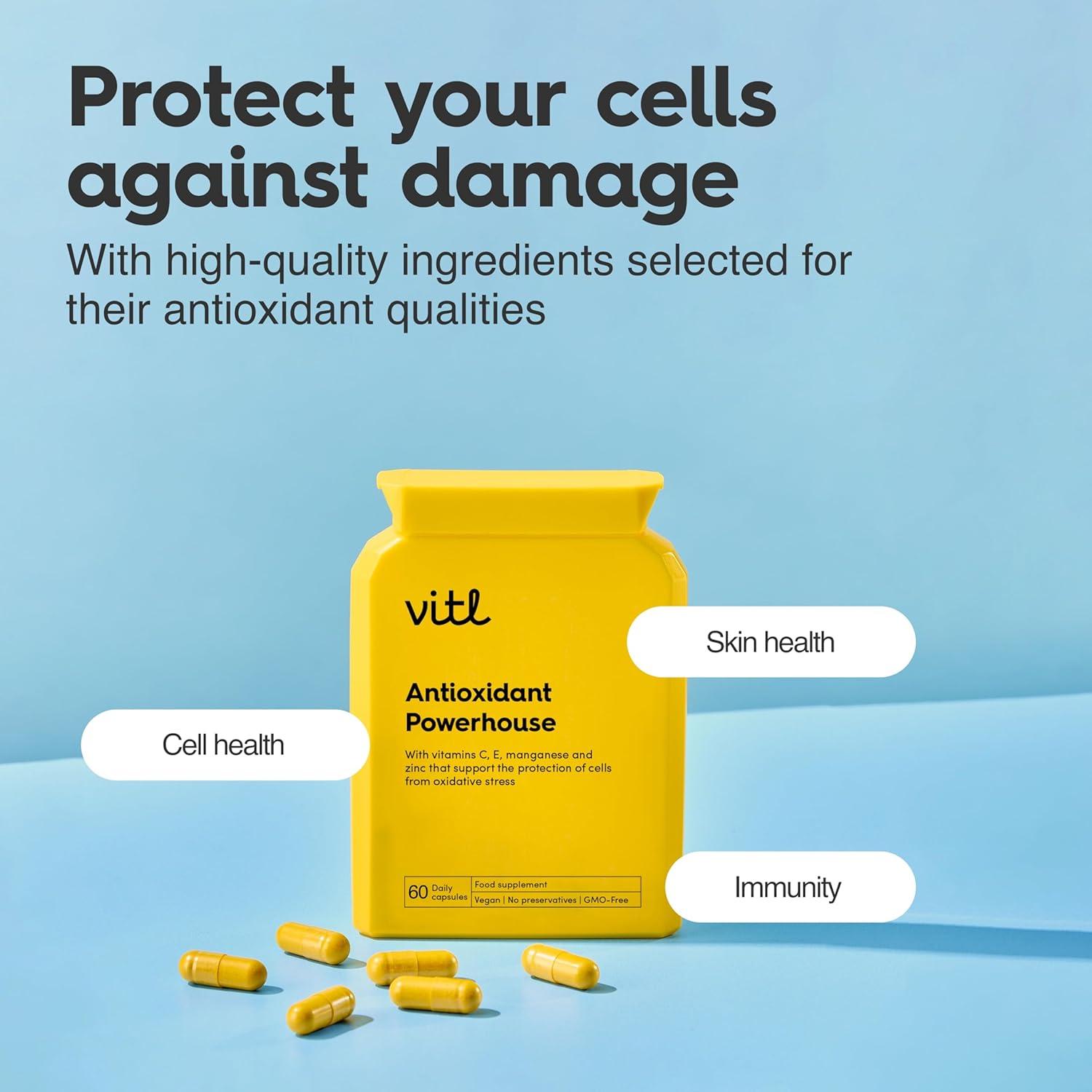 Vitl Antioxidant Powerhouse Supplement - 60 High Strength Easy Swallow ...