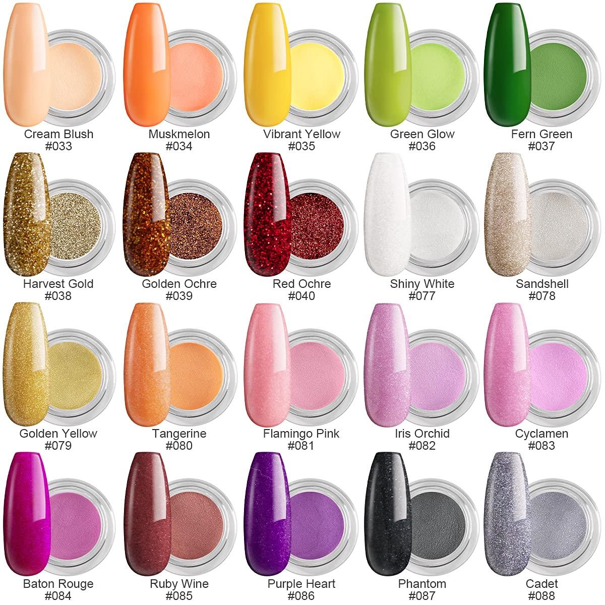 Aikker 27 Pcs Dip Powder Nail Kit Starter - Summer Colors Orange Yellow Green Golden Collection ...