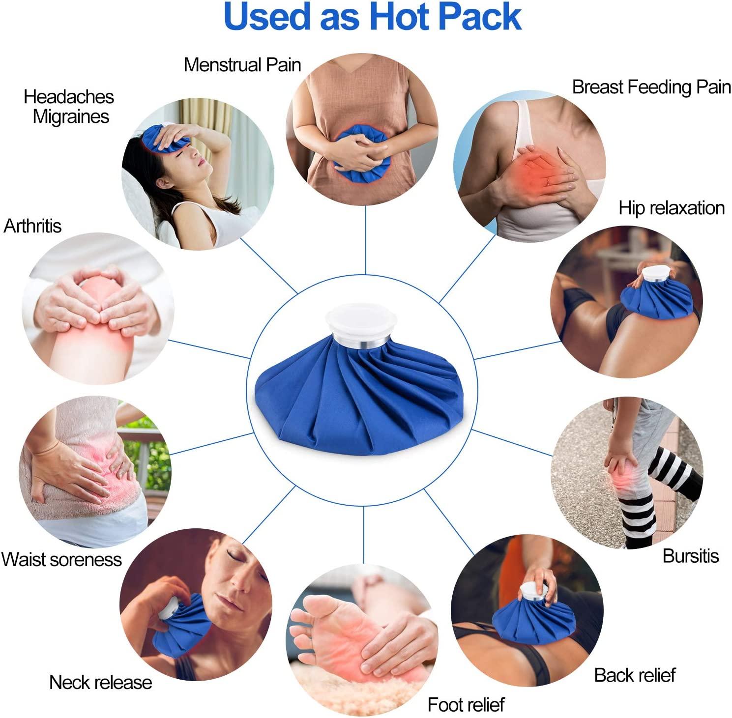 DoeDoe Reusable Ice Bag Packs for Injuries - 3 Refillable Packs (6/9/11 ...