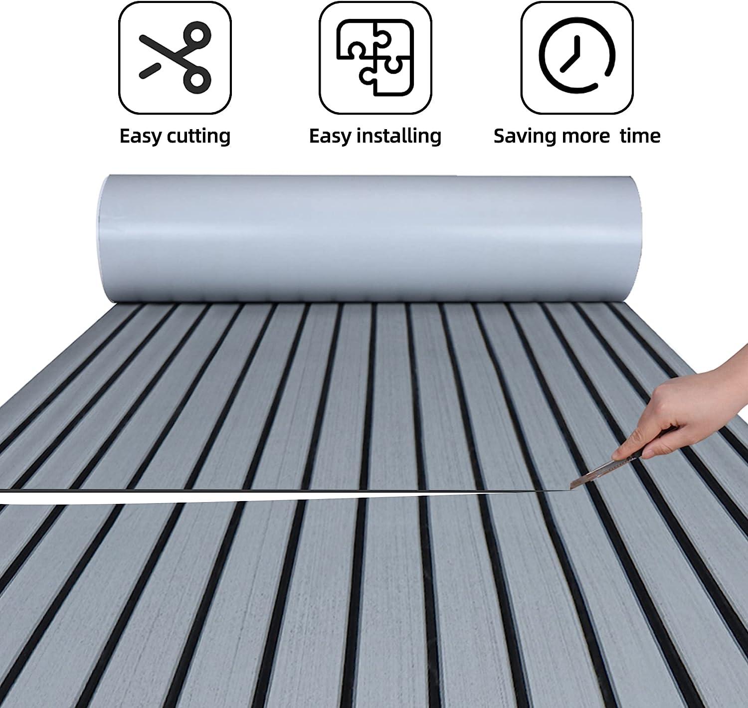 FOCEAN Boat Flooring EVA Foam Decking | Teak Marine Mat for Motorboat ...