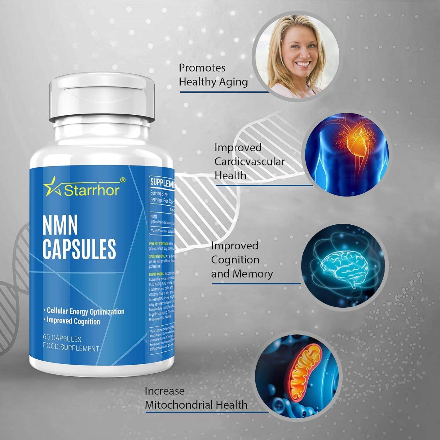 NAD+ Supplement 500mg - Energy Booster & Anti-Aging Capsules - Max ...