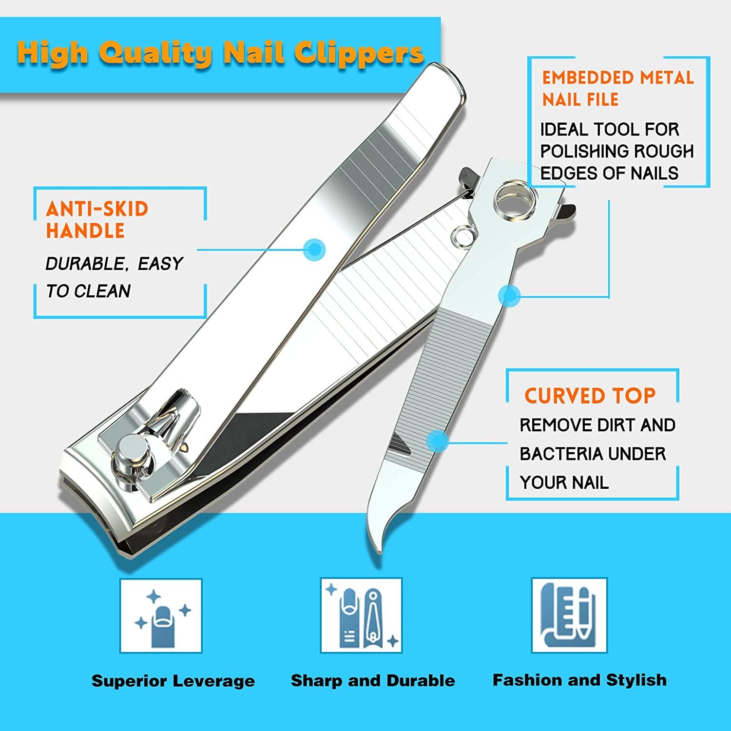 FiriKer Premium Stainless Steel Nail Clipper Set for Men & Women ...