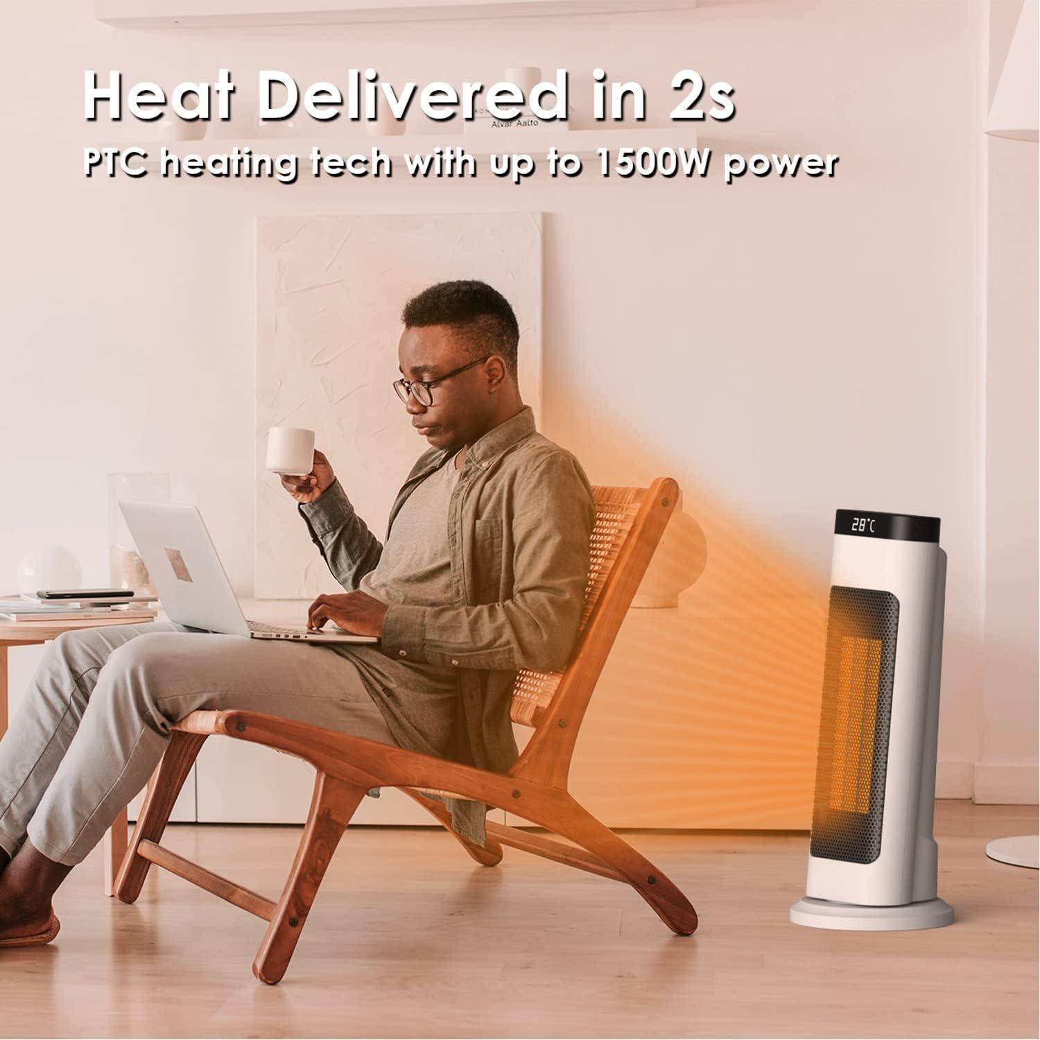 Electric Heater Desk Heater Vertical Household 3 Second Fast Heating ...
