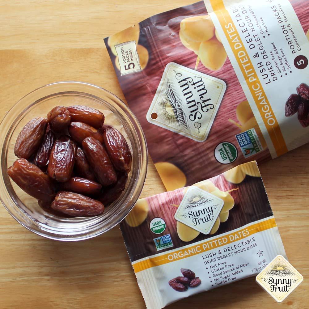 Organic Pitted Dried Dates - Sunny Fruit - (5) 1.76oz Portion Packs ...