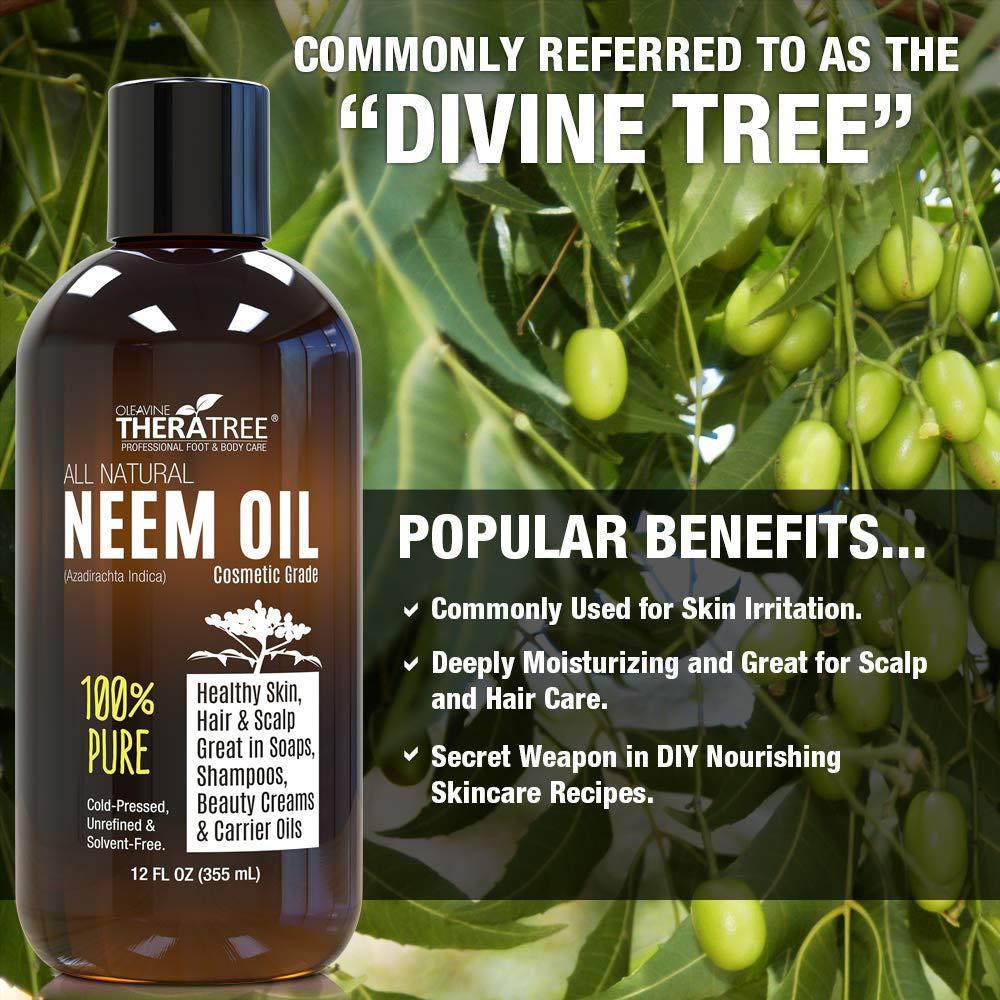 Oleavine Neem Oil 12 oz - TheraTree | Pure & Organic Solution for Skin ...