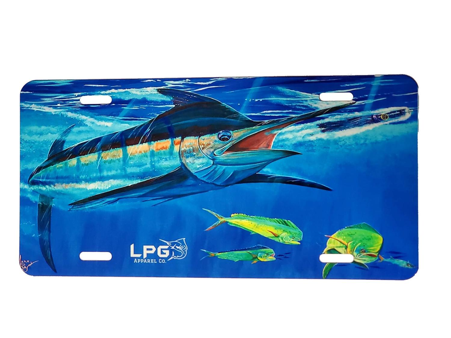 LPG Apparel Co. Big Game Sport Fishing Vanity Front License Plate Tag ...