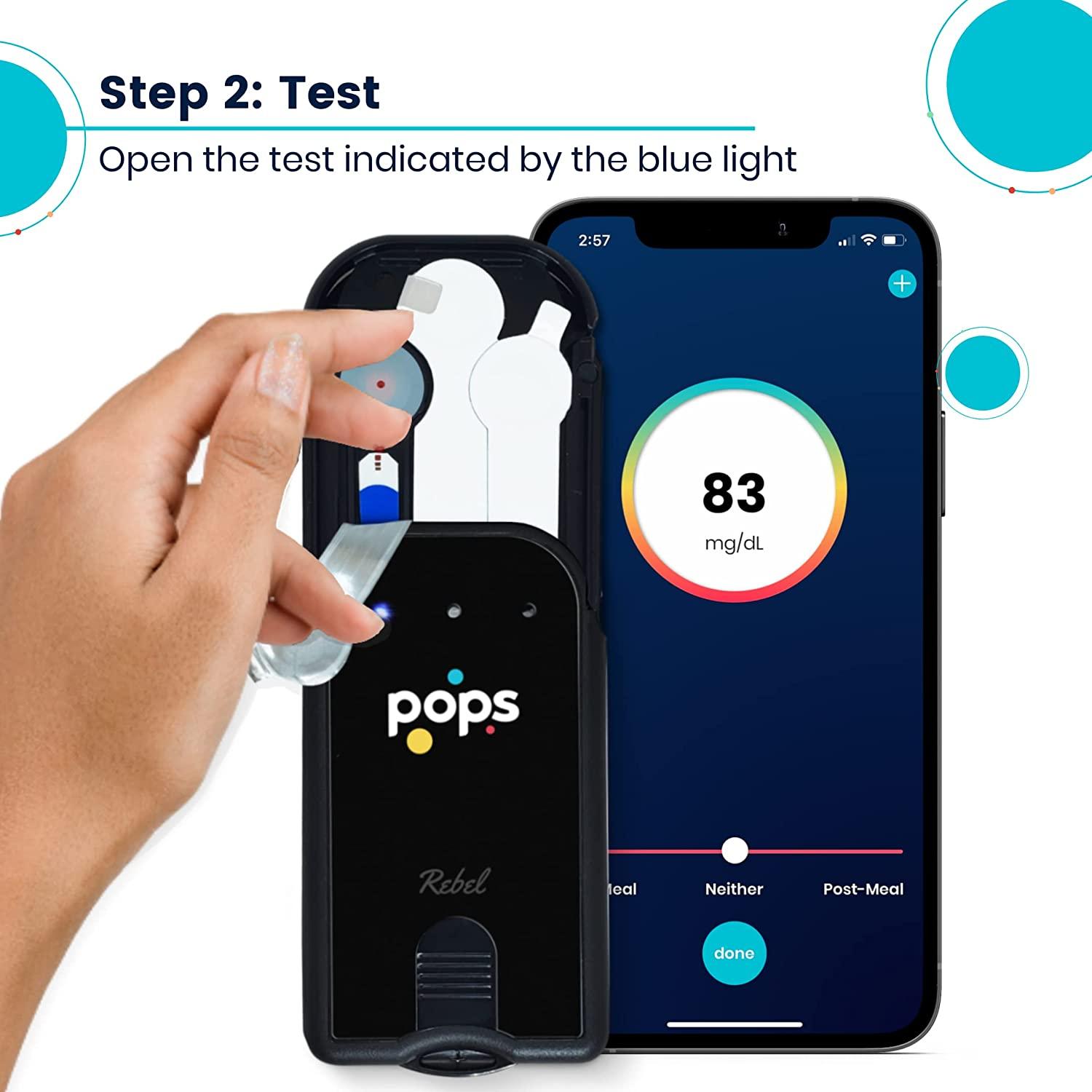 Pops Rebel Blood Glucose Monitor Kit - Bluetooth Diabetes Testing Kit ...