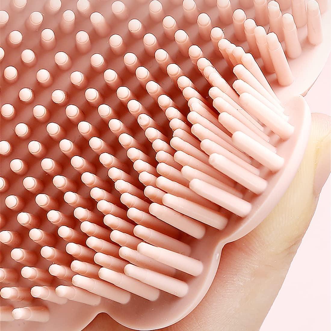 Silicone Scalp Massager & Shampoo Brush - Pink Octopus Shape ...