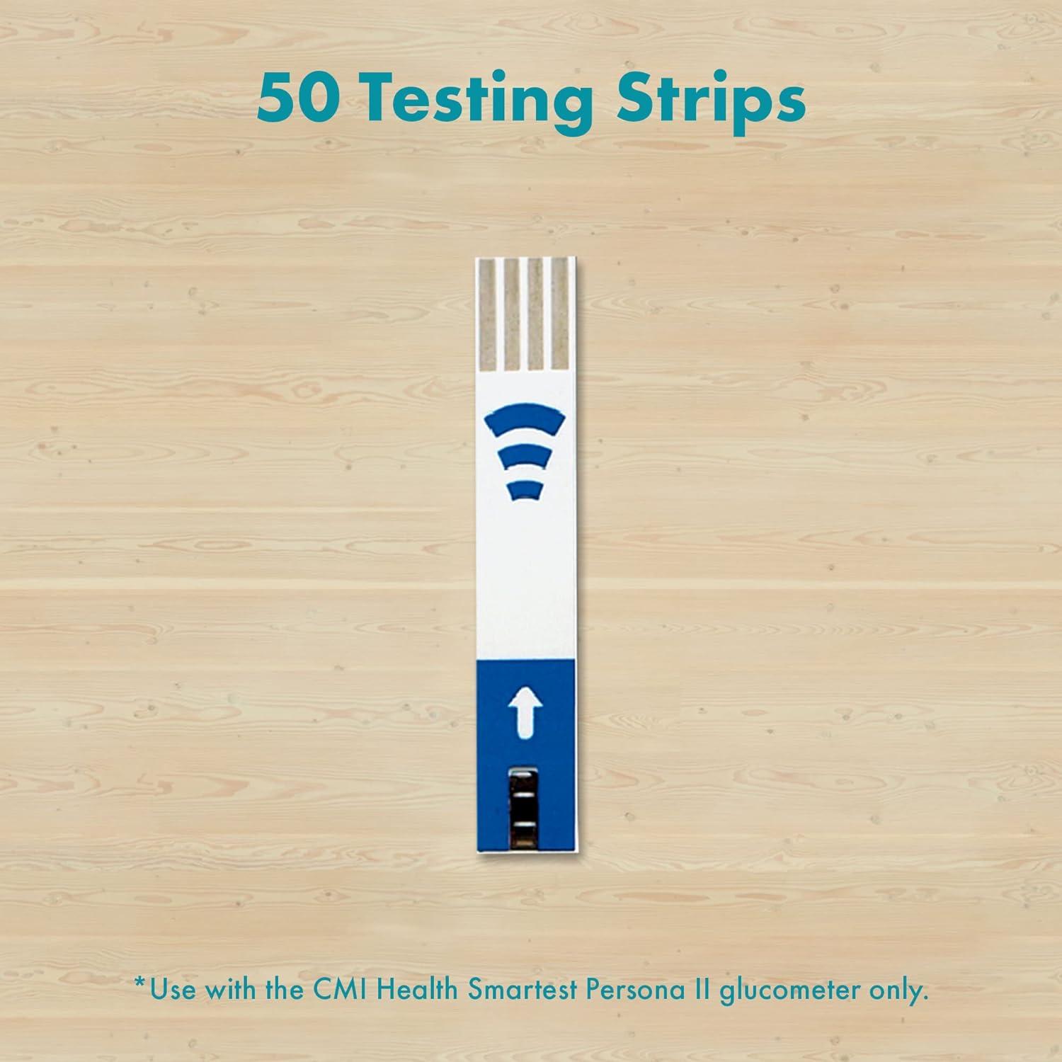CMI Health Smartest Persona II Blood Glucose Test Strips - 50 Strip ...
