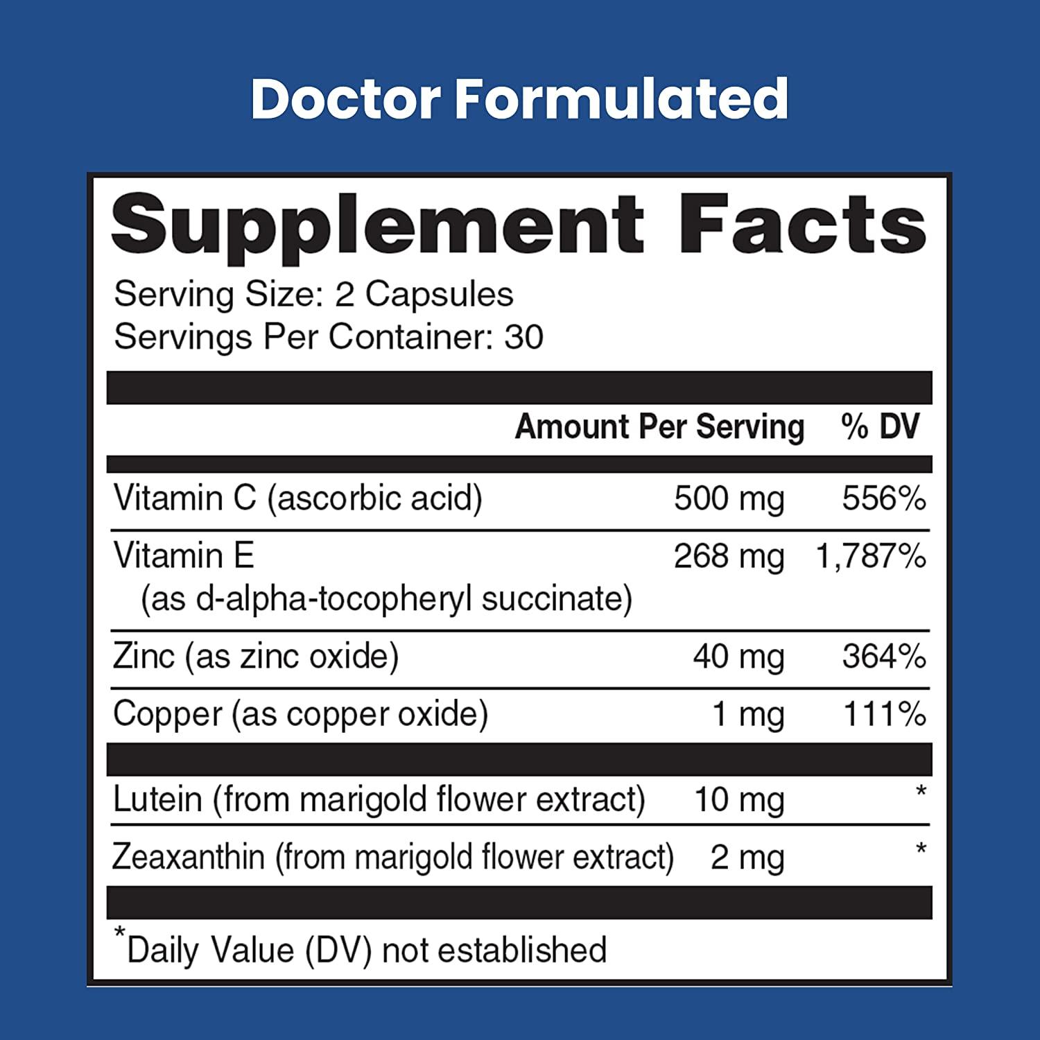ProVision AREDS 2 Eye Vitamins - 60 Capsules - Lutein Zeaxanthin Vision ...