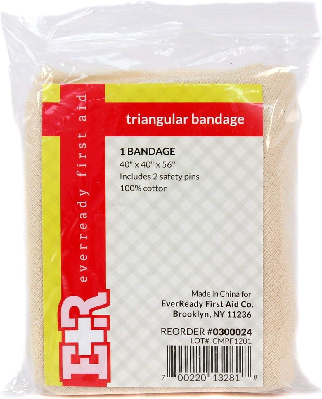 12-Count 100% Cotton Triangular Bandage 40 x 40 x 56 by Ever Ready ...