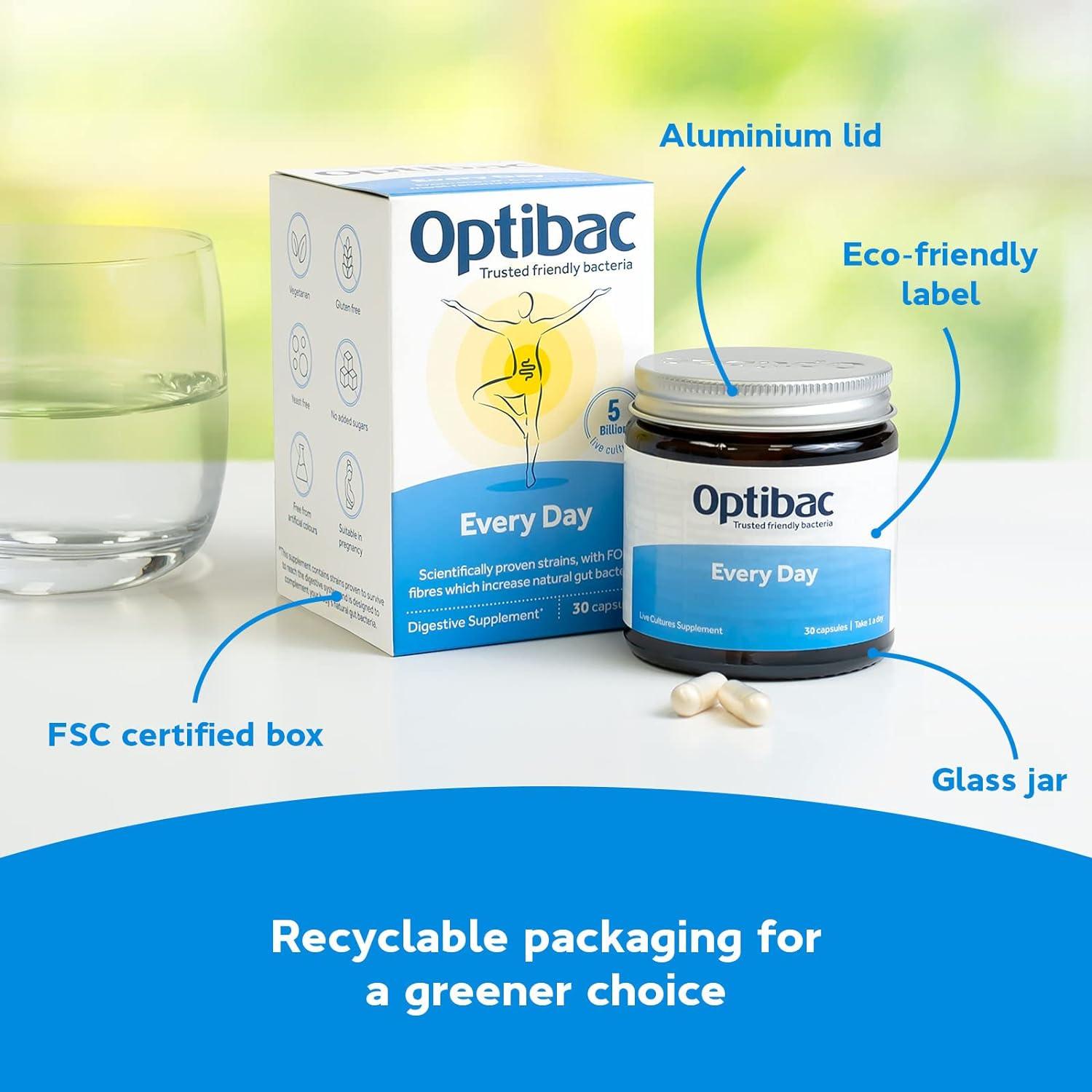 Optibac Probiotics Every Day - Digestive Health Supplement, 5 Billion ...