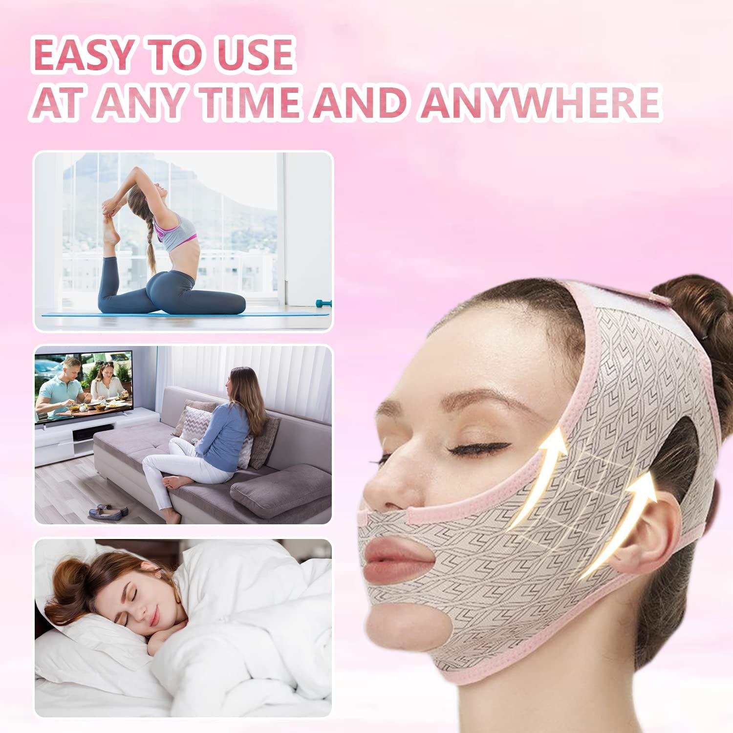 V Line Beauty Face Sculpting Sleep Mask - Double Chin Up Mask & Chin ...