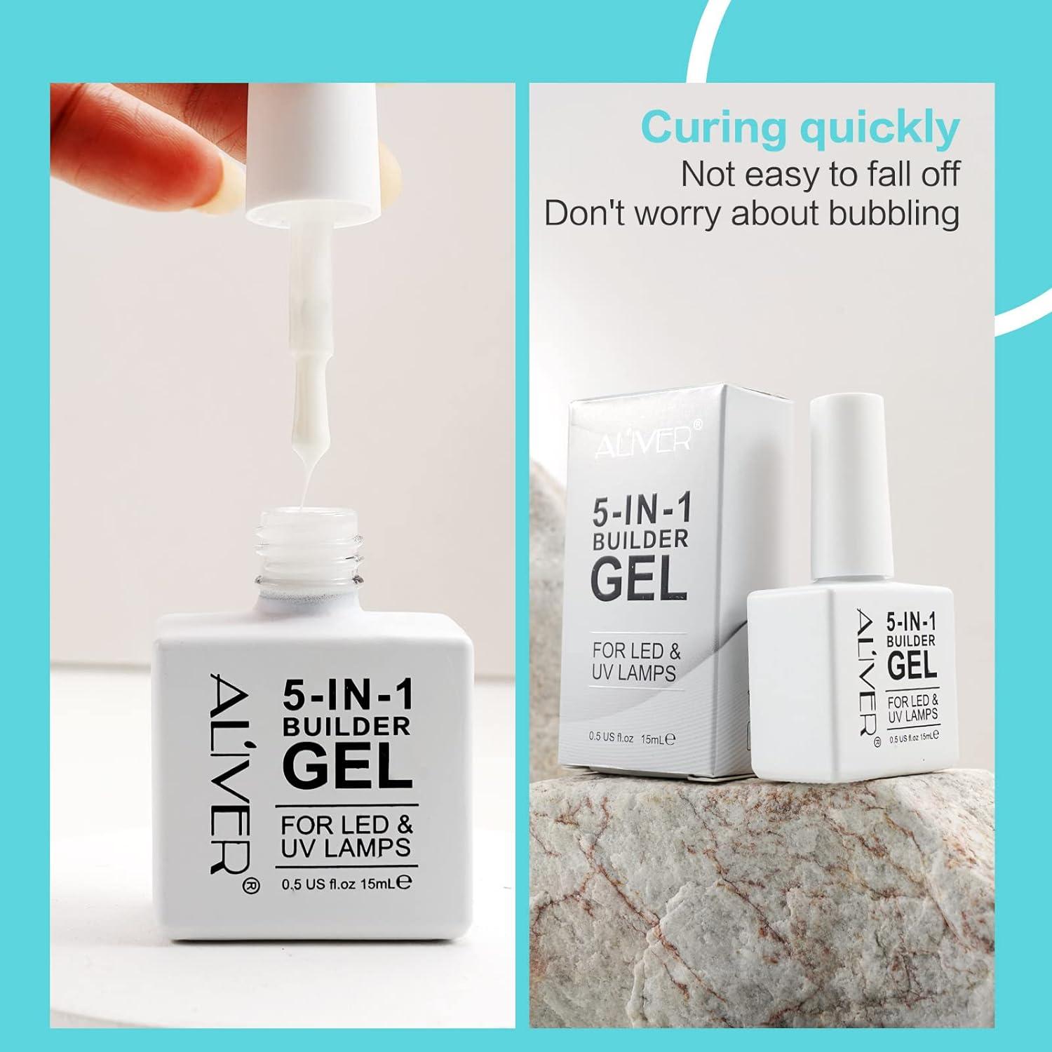 15ml 5-in-1 Builder Gel Clear & Pink Colors - Nail Strengthener ...