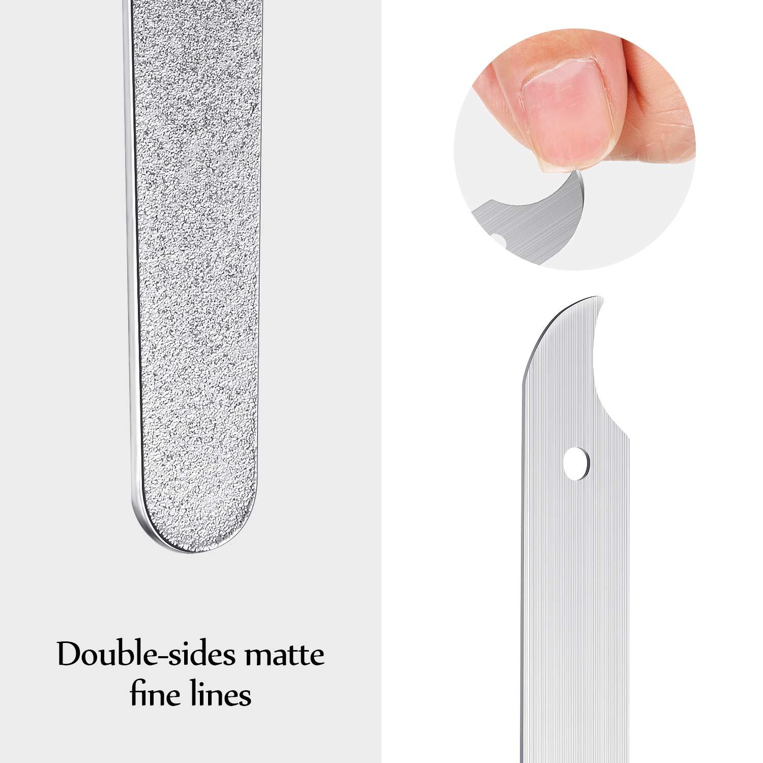 8 Pack Stainless Steel Diamond Nail File Set - Double Sided Metal ...
