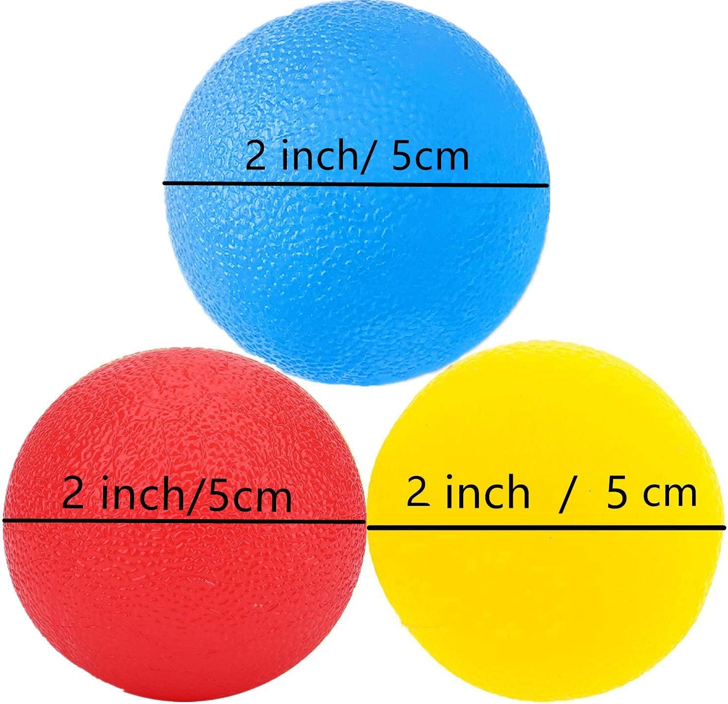 3pcs Stress Relief Gel Squeeze Balls Kit for Hand, Finger, and Wrist Muscles - Arthritis Grip ...