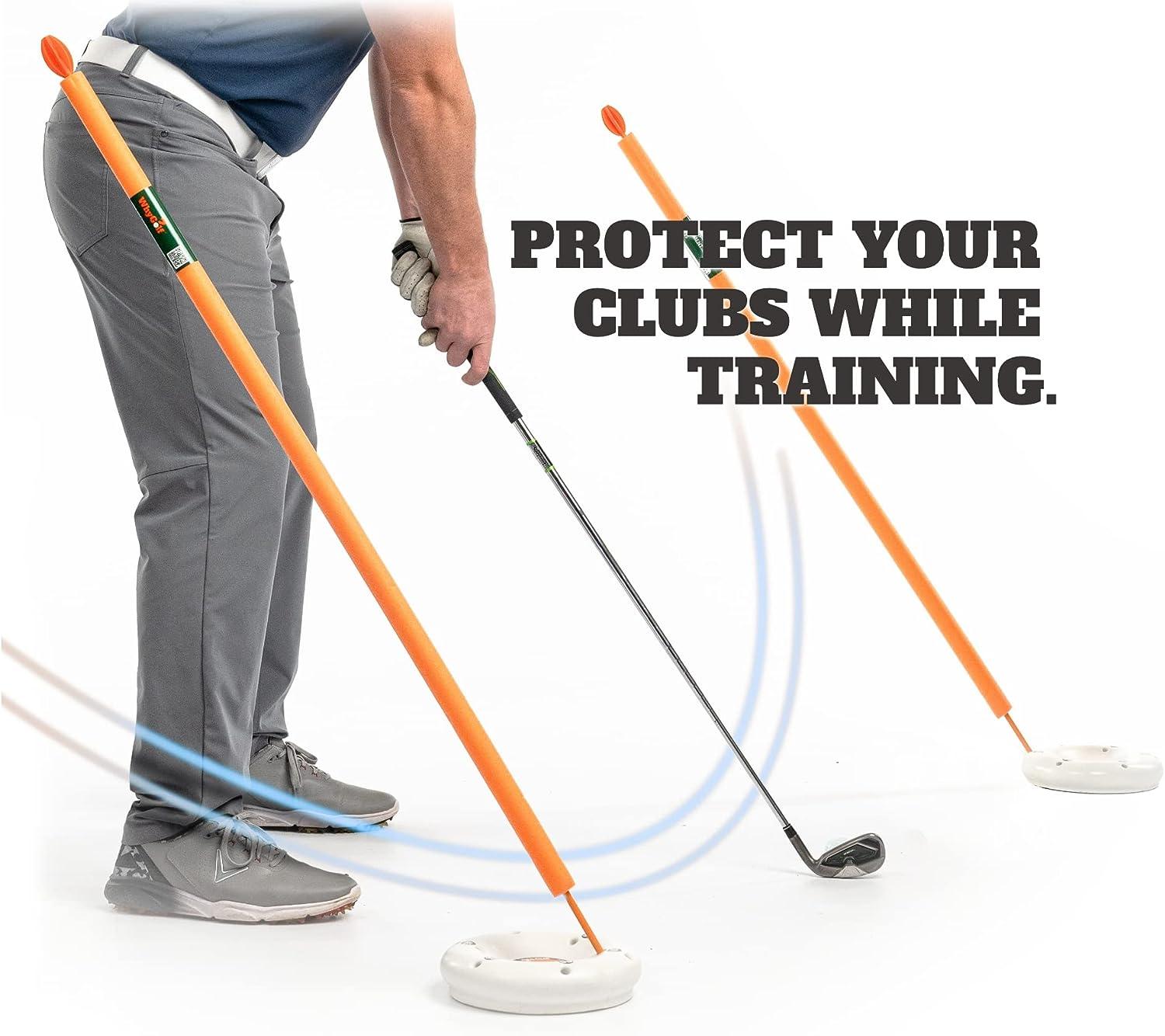 WHYGOLF Padded Alignment Rods - Improve Swing Angles like a Pro with ...
