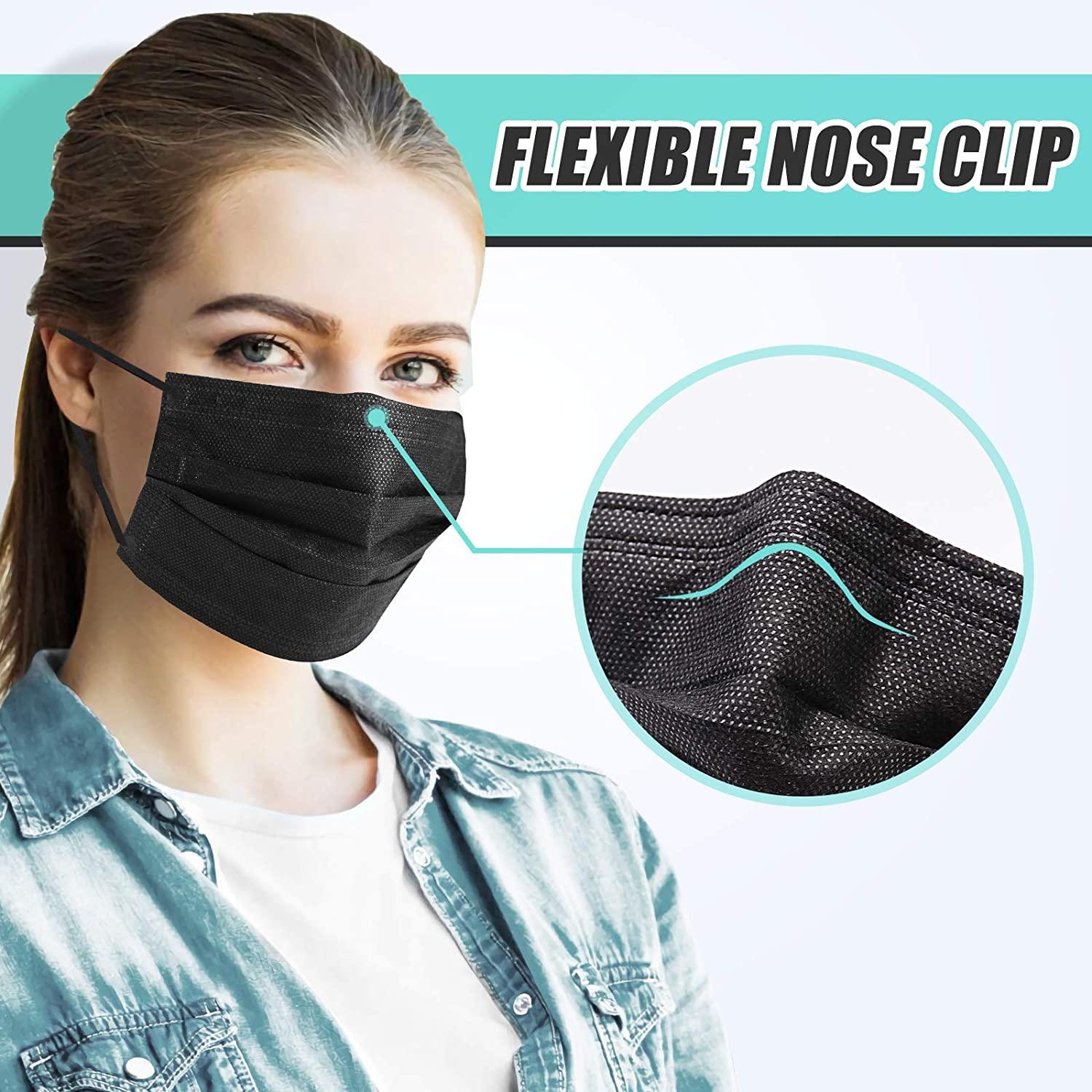 Black Disposable Face Masks 3-Layer Medical Grade - 50 Pack | Buy Now ...