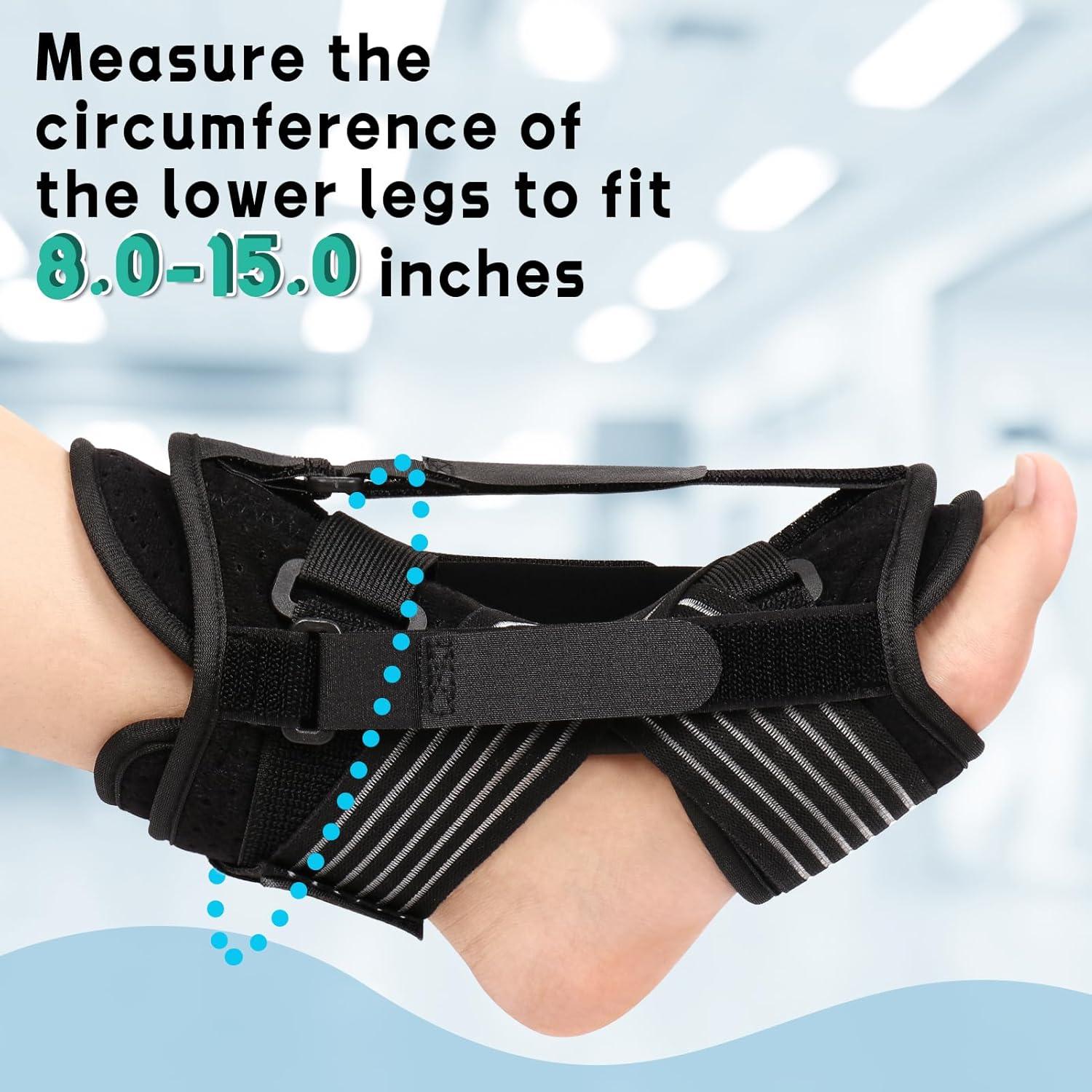 Plantar Fasciitis Night Splint & Brace | 3 Dorsiflexion Straps for Heel ...