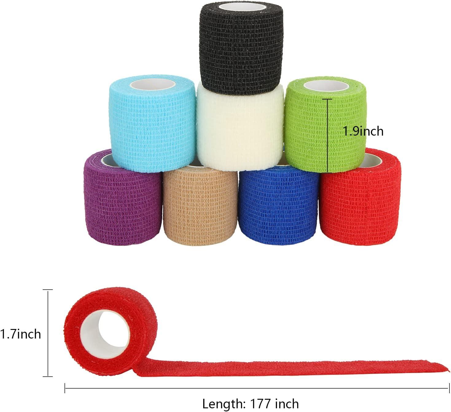 8 Rolls Self-Adhesive Sports Elastic Bandage Set - Breathable ...