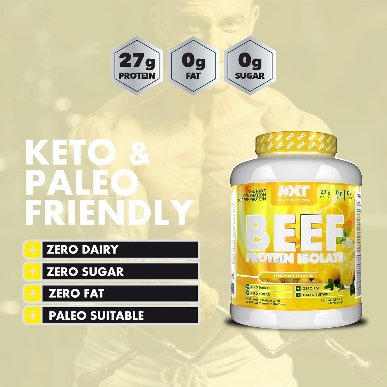 NXT Nutrition Beef Protein Isolate Powder - High in Natural Amino Acids ...