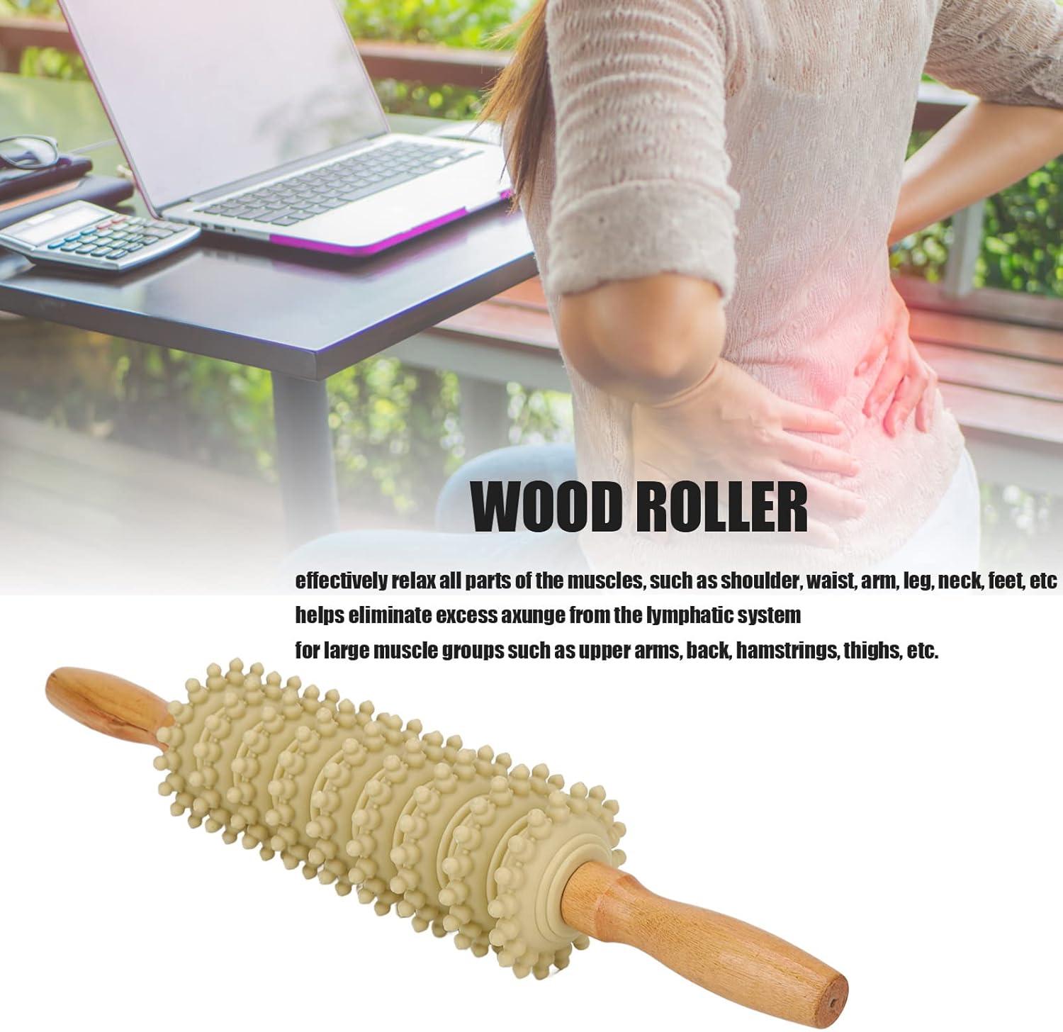 Natural Wood Massager - Hand Roller for Fascia Cellulite & Muscle ...