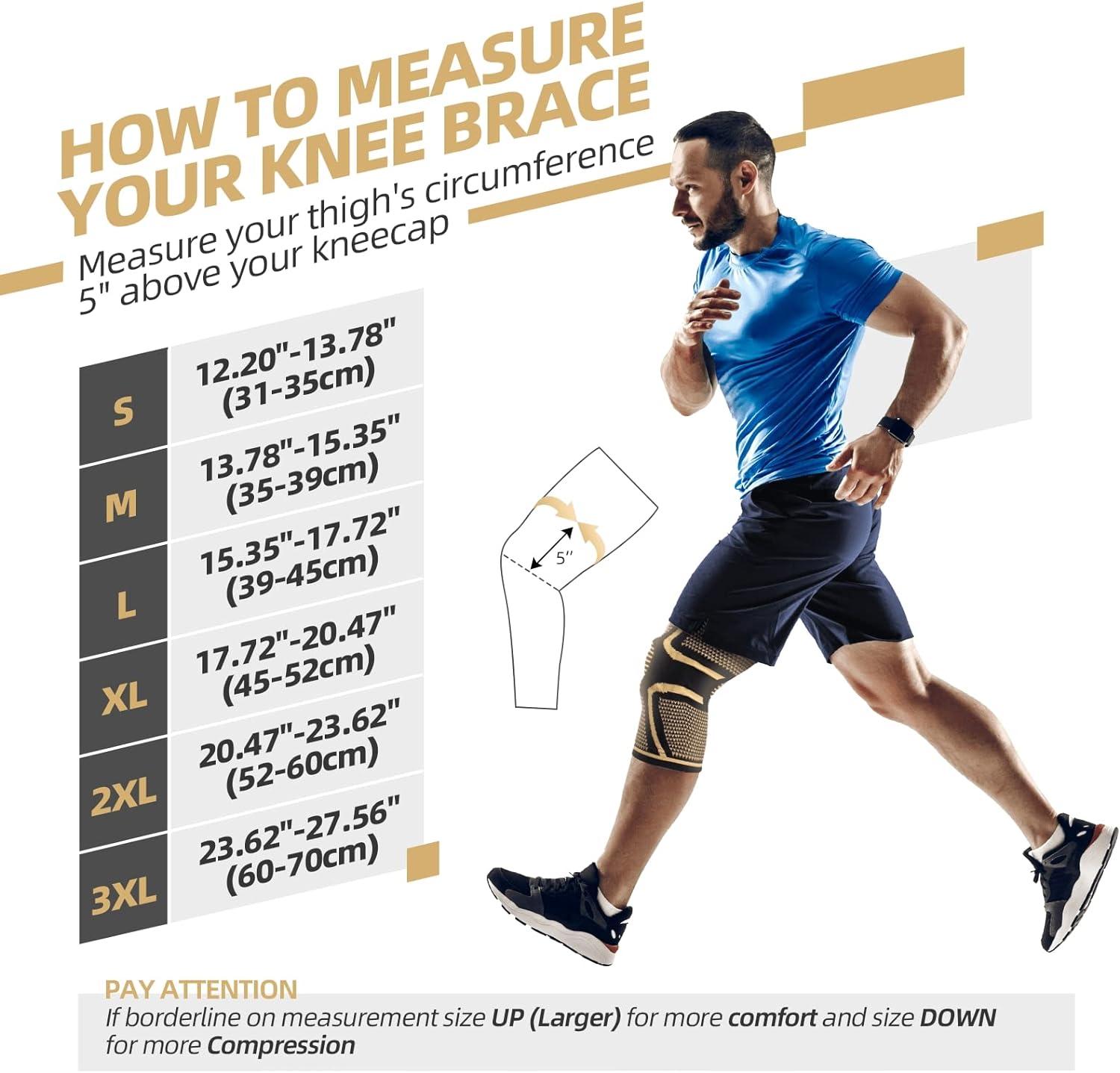 Lexniush Copper Knee Support Brace for Men & Women - Compression Sleeve ...