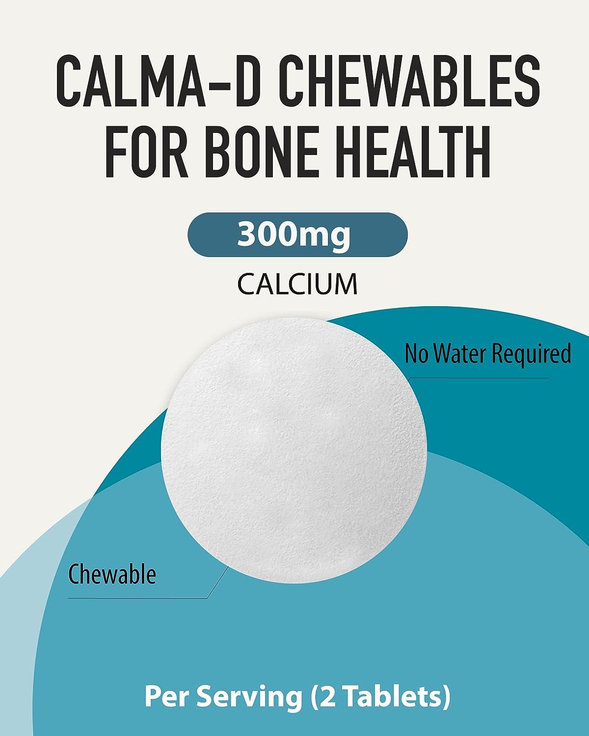 Calma-D Chewables: 300mg Calcium, 150mg Magnesium, 10ug Vitamin D - 60 ...