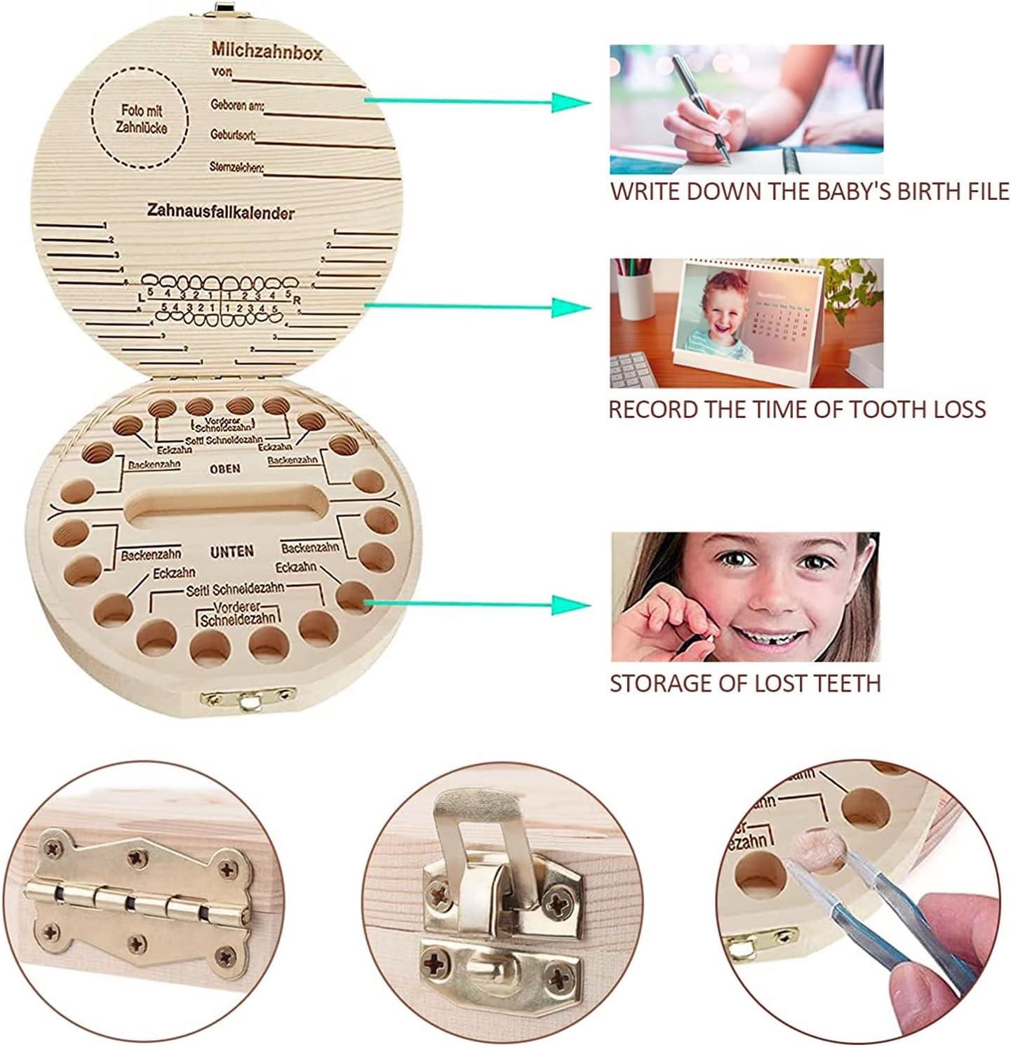 Toothbox Wooden Milk Teeth Storage Box - Premium Keepsake for Baby ...