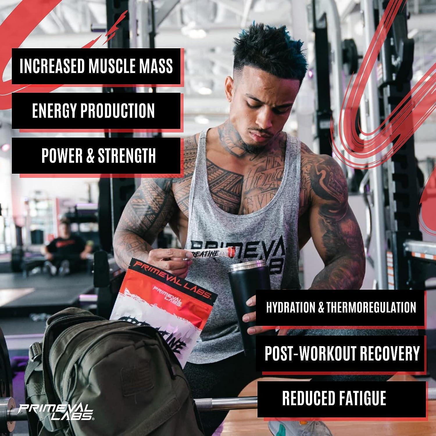 Primeval Labs Creatine Monohydrate Stick Packs - 30 Easy Open Packets ...