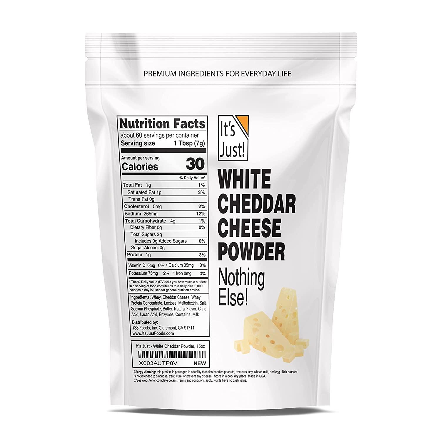 It's Just - White Cheddar Cheese Powder, Traditional Sharp Flavor, Made ...
