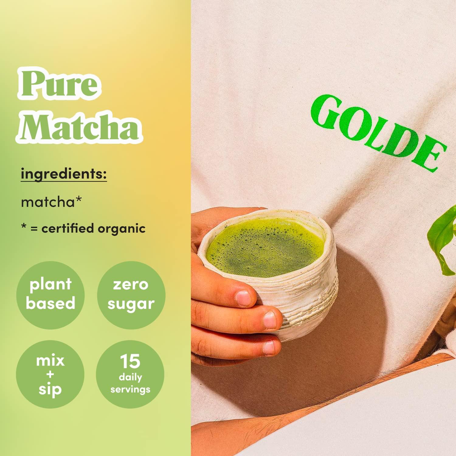 Golde Pure Matcha Green Tea Powder | Japanese Ceremonial Grade with L ...