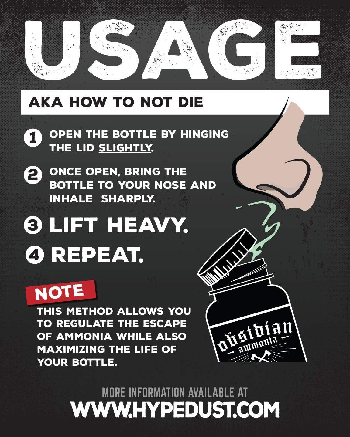 Obsidian Ammonia Hype Dust - Premium Smelling Salts | Long-Lasting Formula - Focus - Energy ...