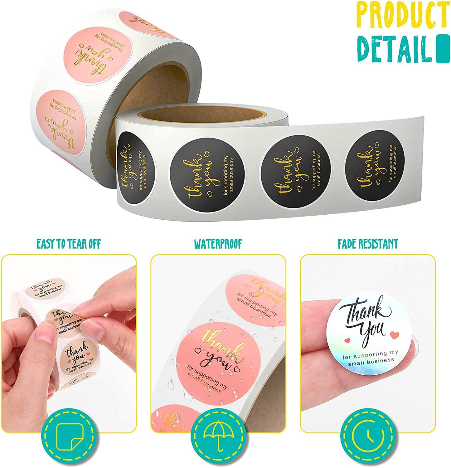 3000pcs Thank You Stickers Evatage 6 Rolls 1 Inch Thank You Label ...