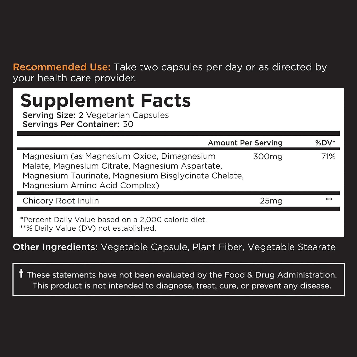 Livingood Daily Magnesium 300mg | High Bioavailability Complex with ...