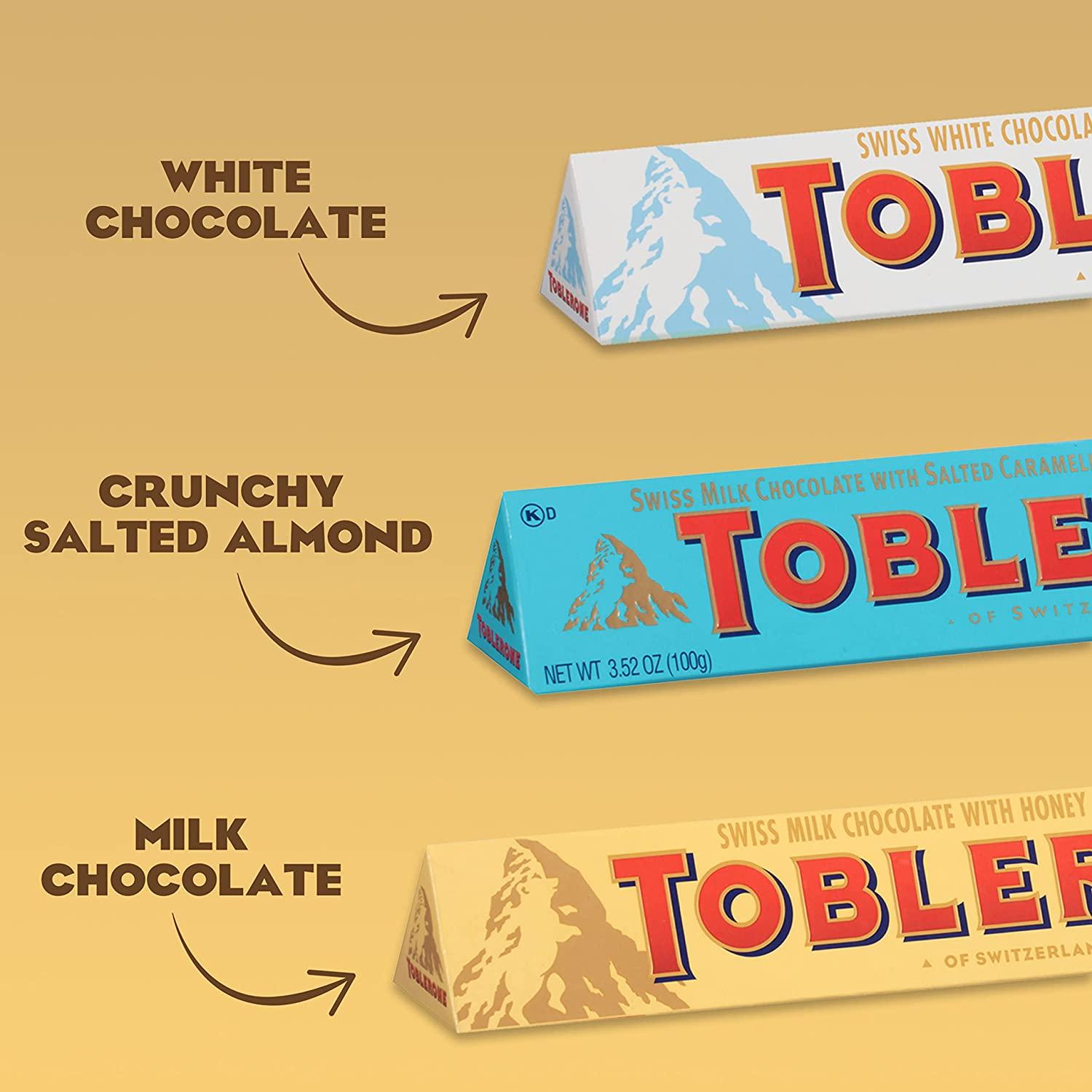 Toblerone Swiss Chocolate Gift Set - Milk, White, and Salted Caramel ...