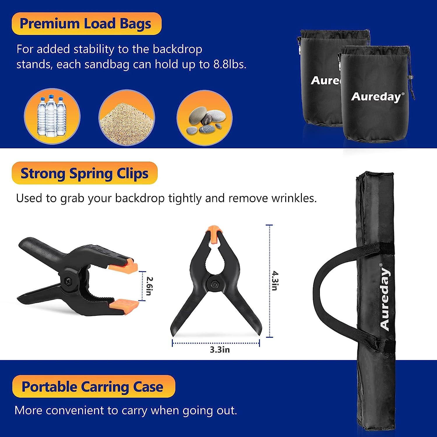 Aureday 10FT Adjustable Photo Backdrop Stand with Travel Bag, Heavy ...