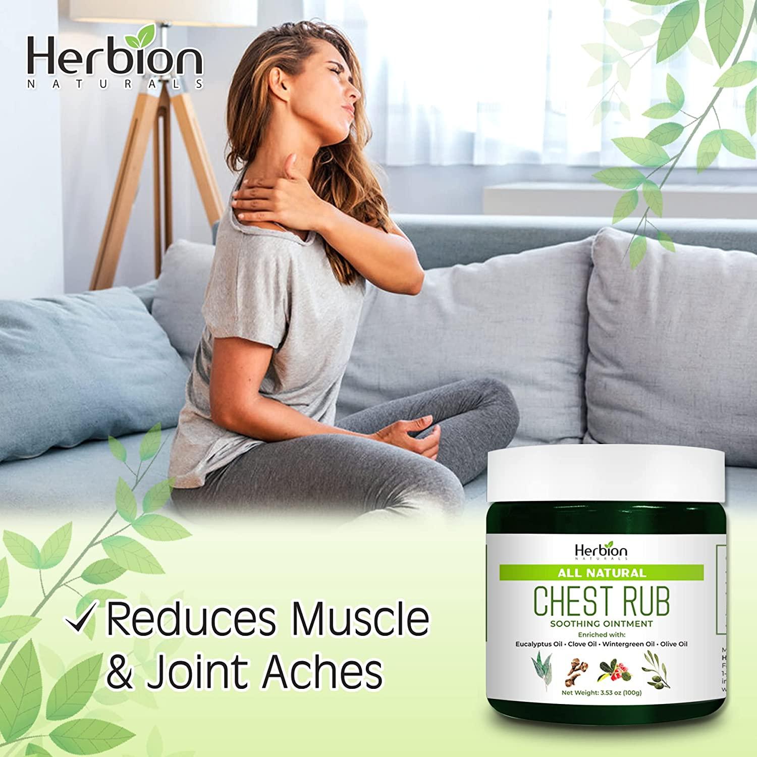 Herbion Naturals Chest Rub - Natural Ointment for Chest Congestion & Muscle Aches (3.53 Oz ...